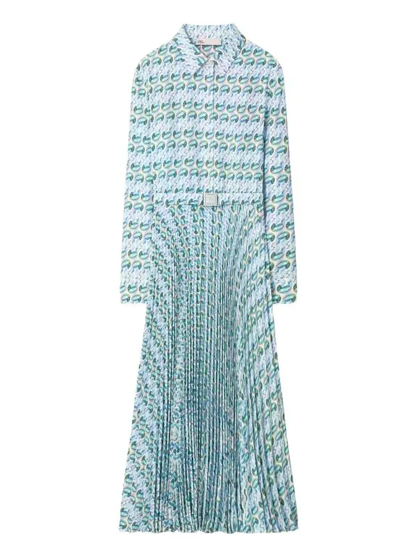 Tory Burch Graphic-print Twill Midi Dress - Blue