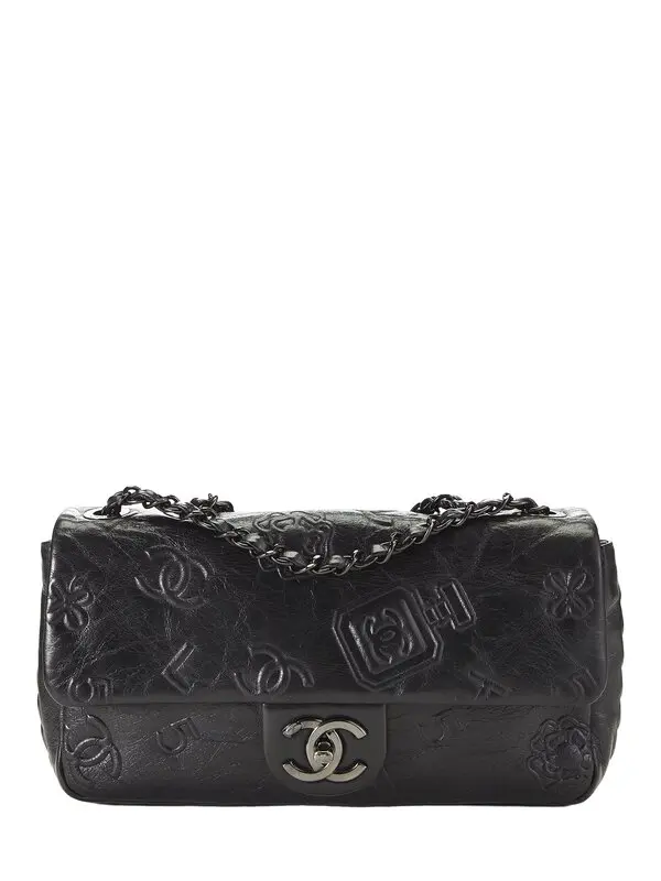 Chanel Embossed Flap Bag - Black