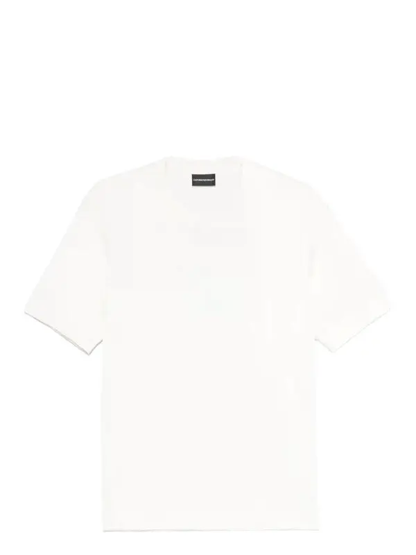 Emporio Armani Rubberised-logo T-shirt - Neutrals