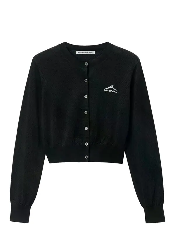Alexander Wang Logo-print Cardigan - Black