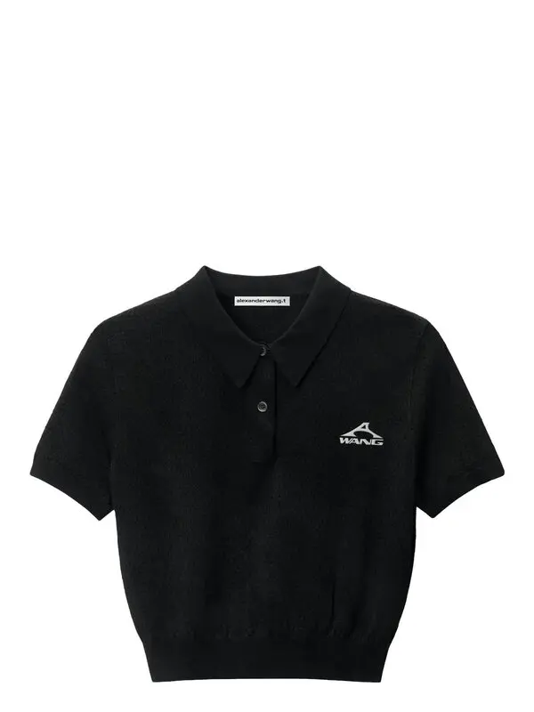 Alexander Wang Logo-print Polo Shirt - Black