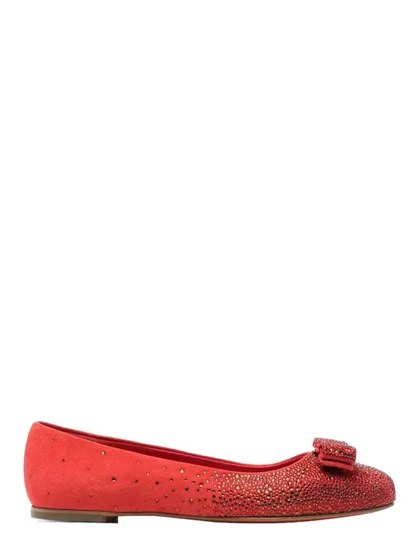 FERRAGAMO Vara Bow Ballerina Shoes - Red