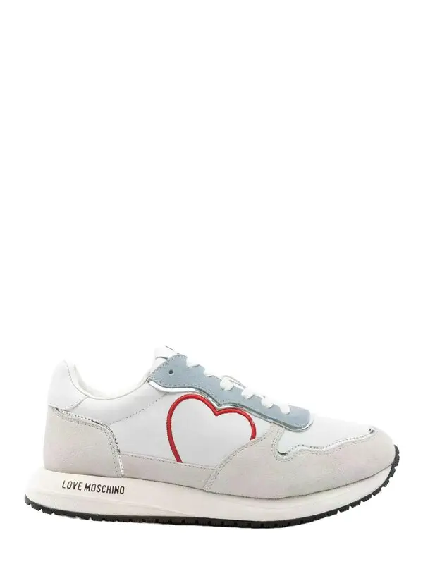 Moschino Heart-embroidered Sneakers - White