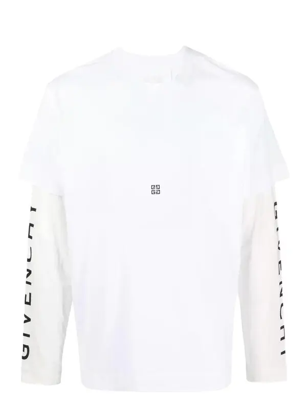 Givenchy Logo-print Layered T-shirt - 110 White/ecru