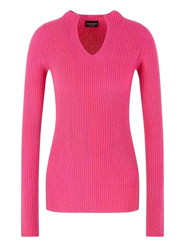 Giorgio Armani V-neck Ribbed Jumper - Pink