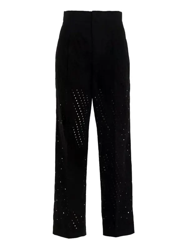 NUDE Perforated Trousers - Black