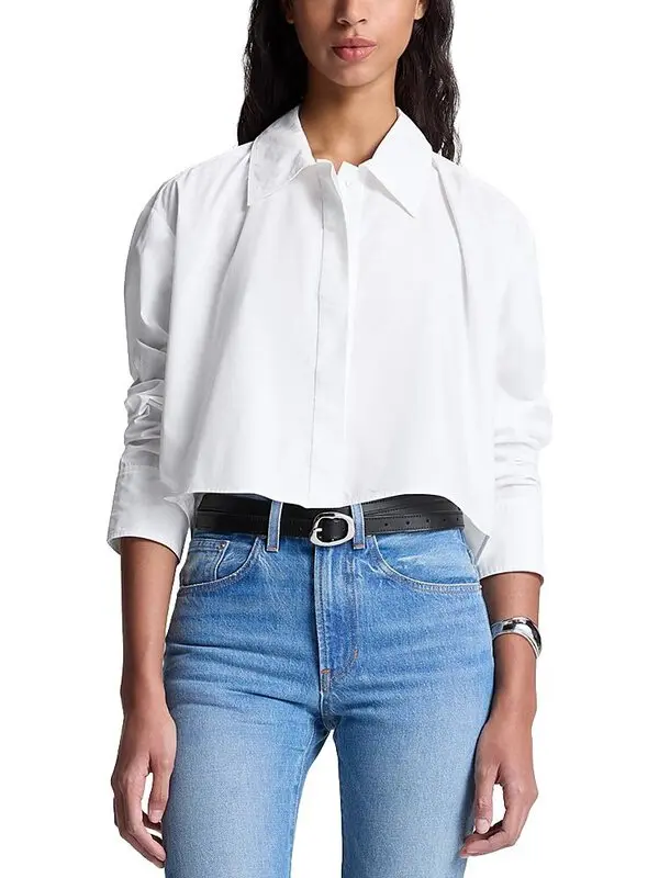 A.L.C. Maude Cropped Blouse - White