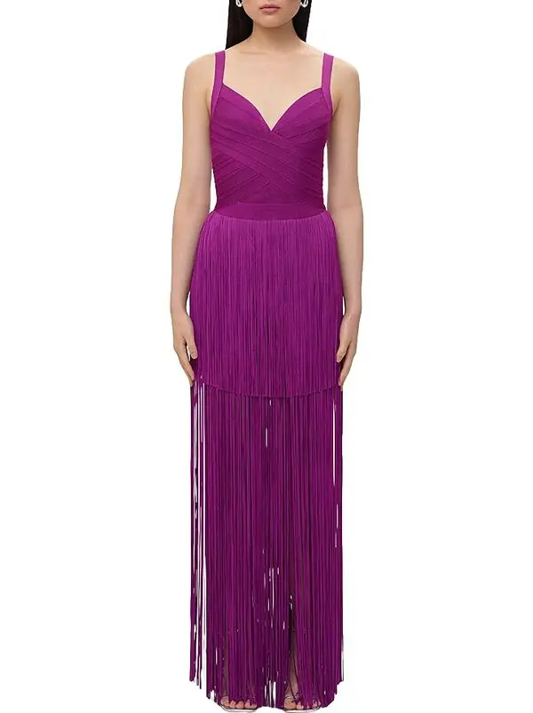 Herve Leger The Blanca Gown - Dark Orchid