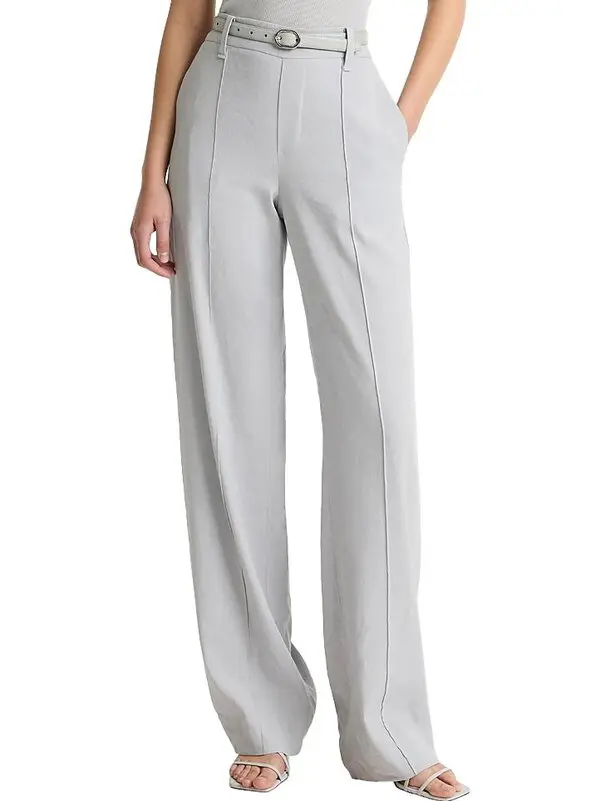 Vince Linen-blend High-rise Trousers - Bay Mist