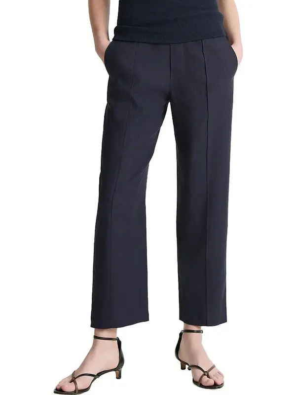 Vince Linen-blend Pull-on Tapered Pants - Coastal Blue