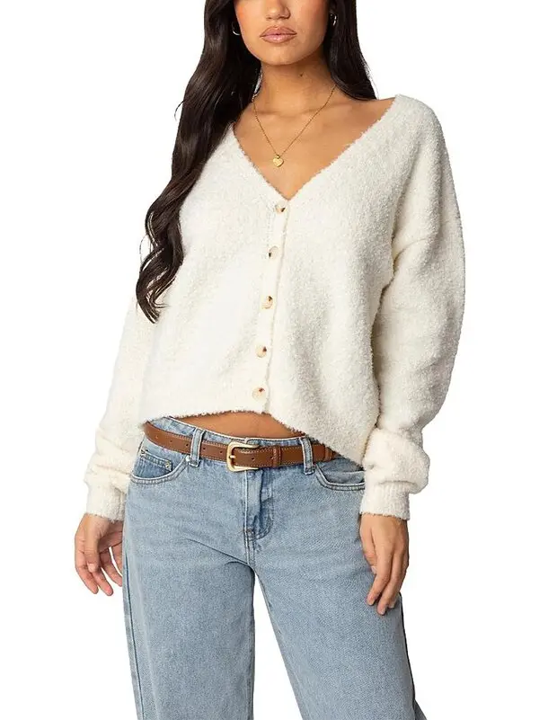 EDIKTED Knitted Cardigan - Cream