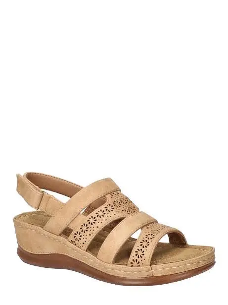 EASY WORKS BY EASY STREET Alexi Slingback Wedge Sandal - Natural