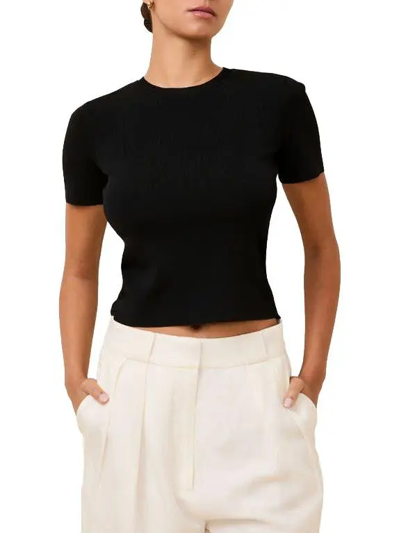 Solid & Striped The Riada Crop Knit Top - Noir