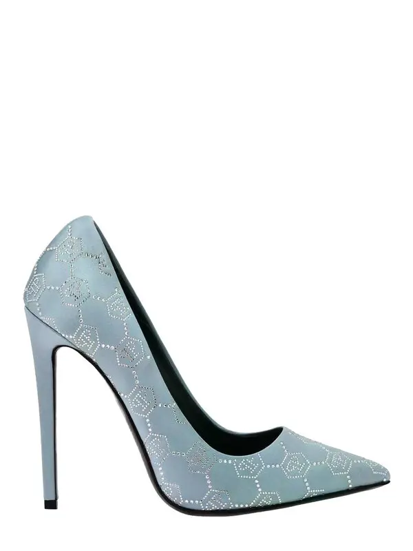 Philipp Plein 120mm Monogram Decollete Pumps - Blue