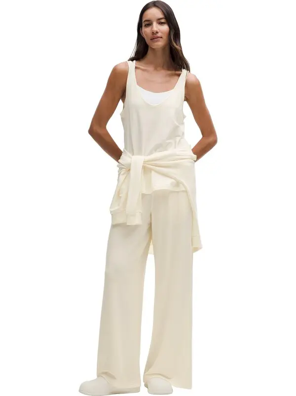 Lululemon Becalm Mid-rise Wide-leg Pant - Coconut Ivory