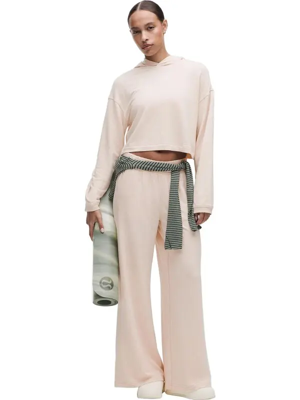 Lululemon Becalm Mid-rise Wide-leg Pant - Heathered Breakfast Tea