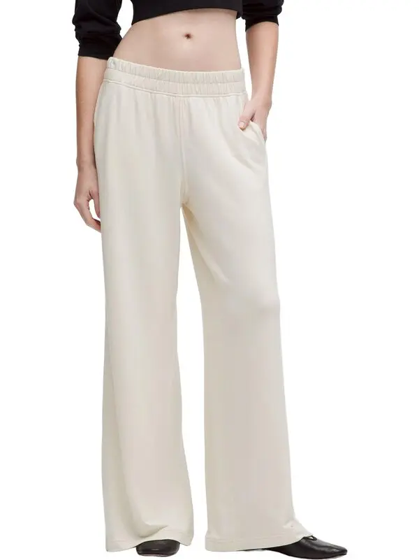 Lululemon Becalm Mid-rise Wide-leg Pant - Light Ivory