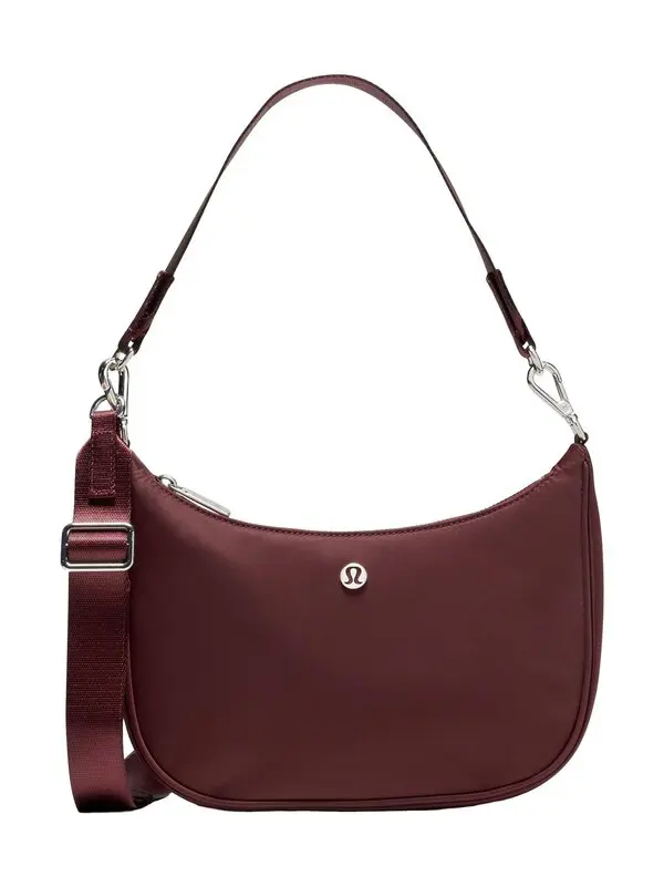 Lululemon City Essentials Small Shoulder Bag 3l - Burgundy Bay/silver