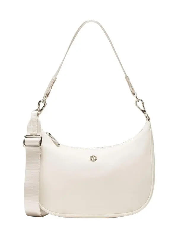 Lululemon City Essentials Small Shoulder Bag 3l - Light Ivory/silver