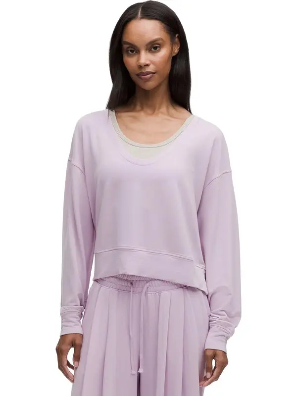 Lululemon Becalm Scoop Neck Pullover - Lilac Play