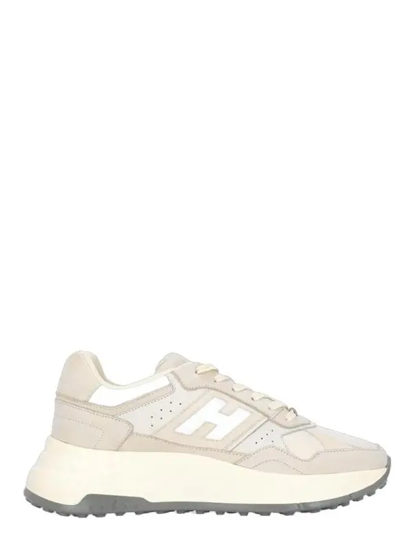 Hogan Smooth And Suede Leather Sneakers - Beige