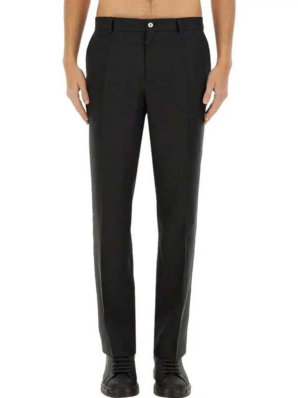 Dolce & Gabbana Stretch Linen Tailored Pants - Black