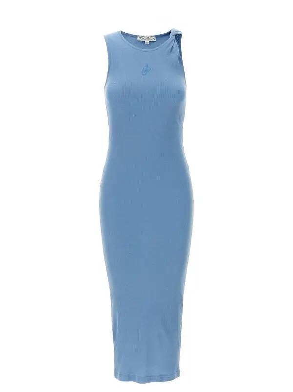 JW Anderson Logo Ribbed Dress - Blue