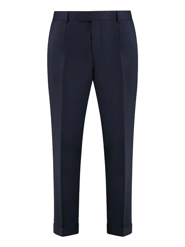 BOSS Virgin Wool Trousers - Blue