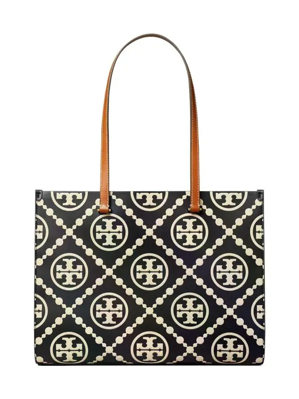 Tory Burch T Monogram Contrast Tote - Black
