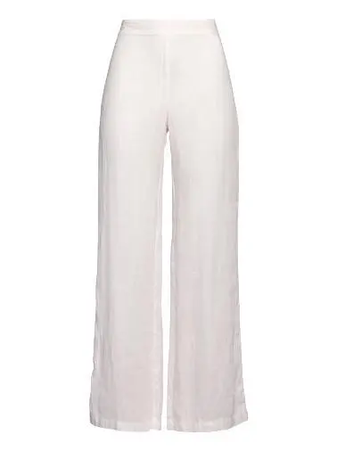 120% Lino Wide-leg Linen Pants - Pink