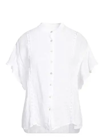 120% Lino Linen Shirt With Lace Trim - White