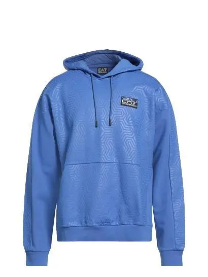 EA7 Hooded Sweatshirt With Logo Appliqu - Blue