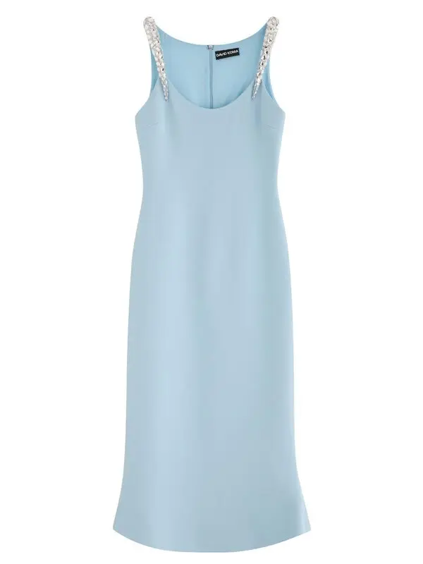 David Koma Crystal-embellished Midi Dress - Blue
