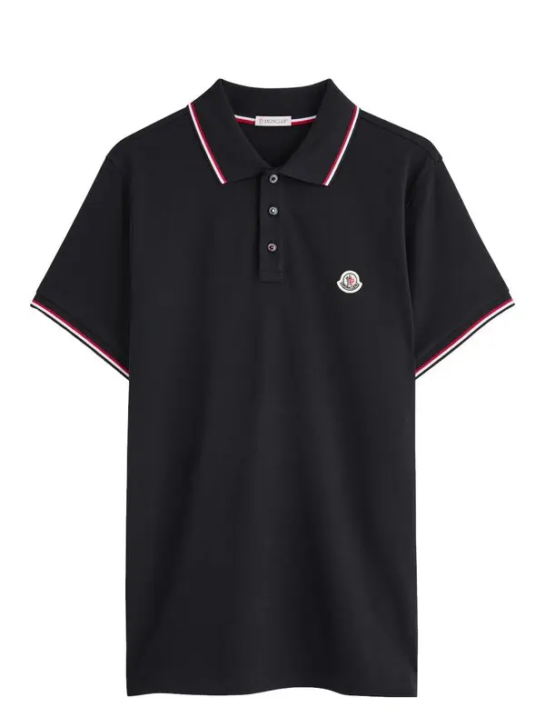 Moncler Logo-appliquéd Piqué Cotton Polo Shirt - Navy