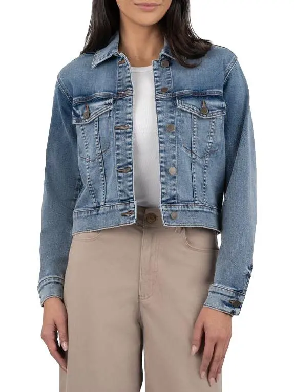 Kut From The Kloth Angela Crop Denim Jacket - Perform Blue