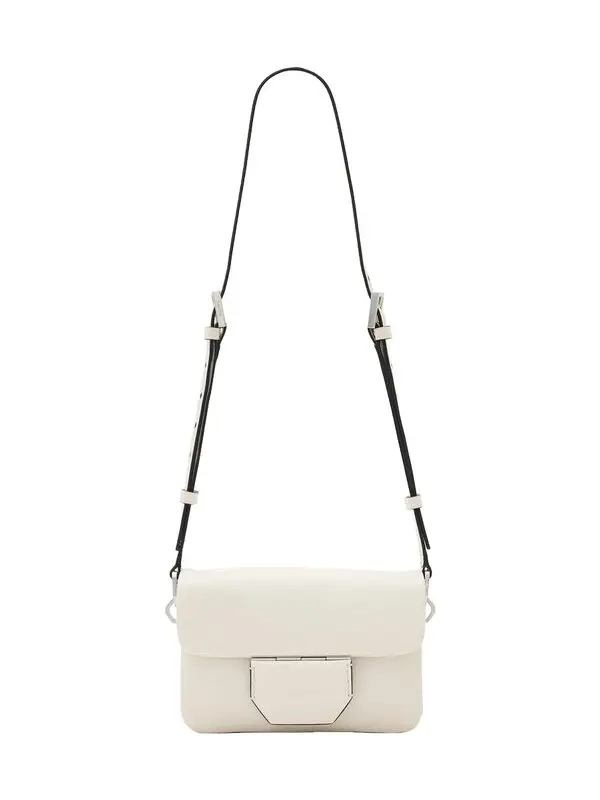 ALLSAINTS Jupiter Leather Crossbody Bag - Birch White