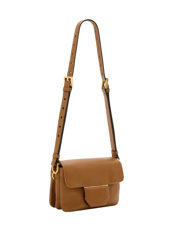 ALLSAINTS Jupiter Leather Crossbody Bag - Sepia Brown