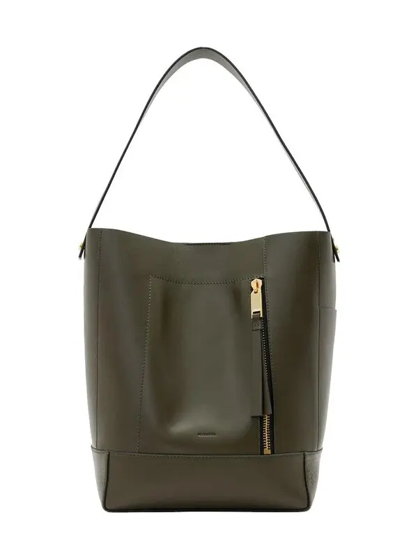 ALLSAINTS Alba Leather Hobo Bag - Military Green