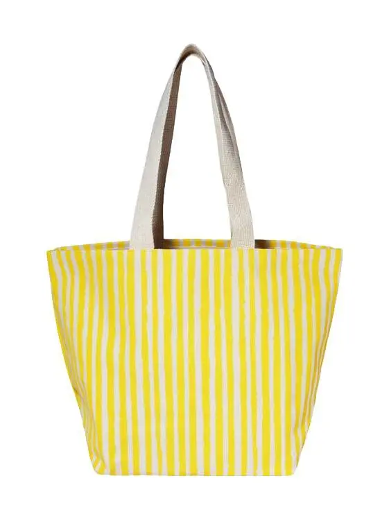 DANCE HAPPY Stripes Wide Tote Bag - Sunshine Yellow