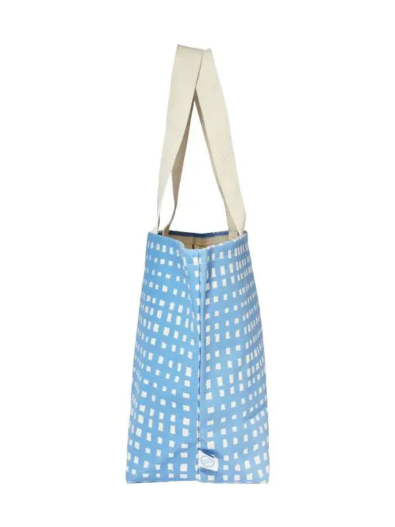 DANCE HAPPY Micro Grid Wide Tote Bag - Azure