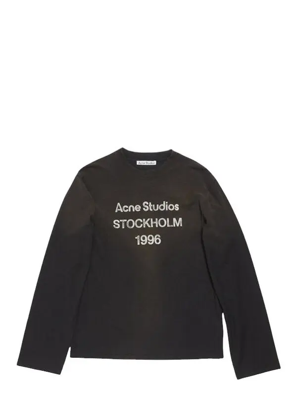 Acne Studios Logo Long-sleeve T-shirt - Faded Black