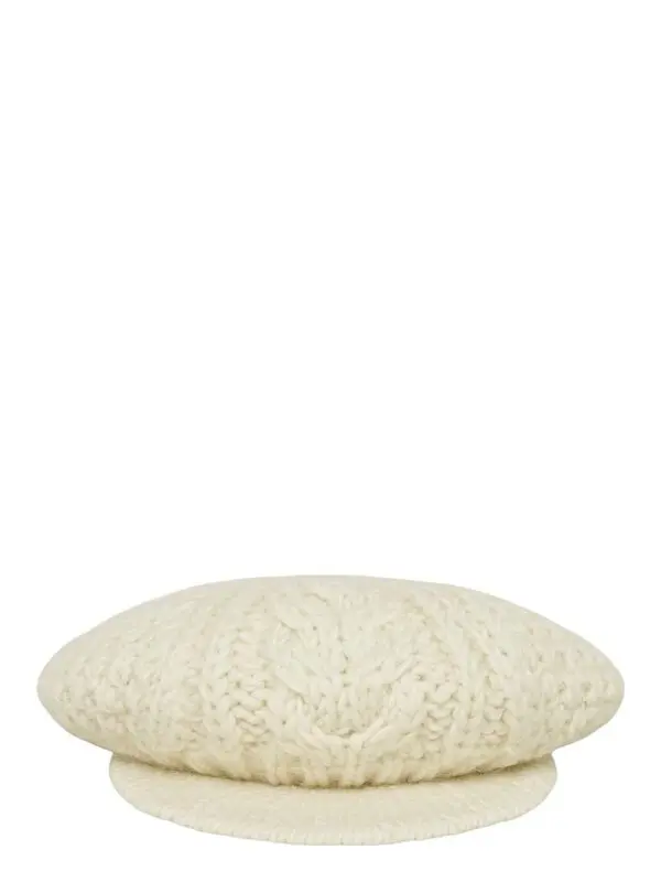 Celine Aran Mohair Wool Beret - Off White