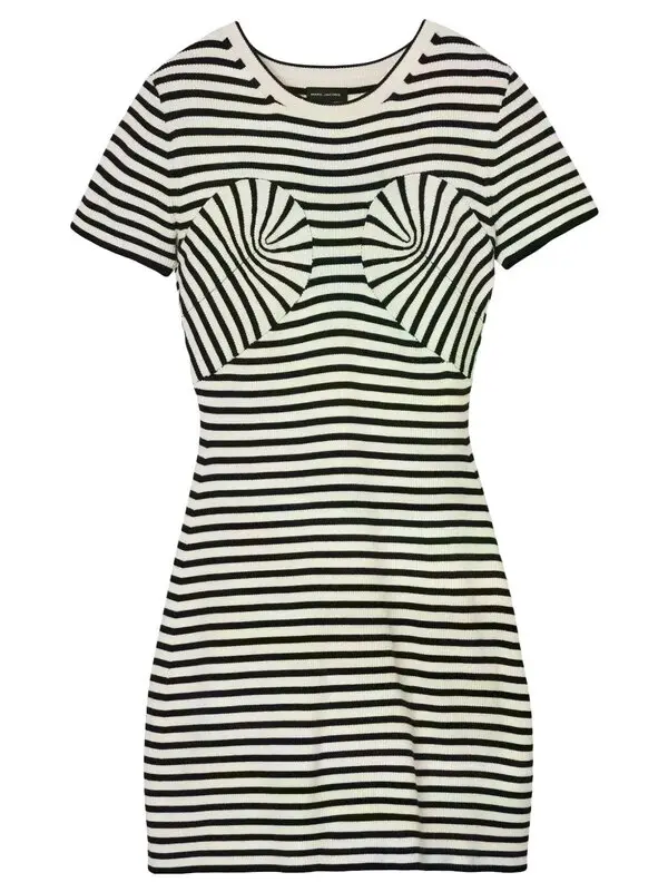 Marc Jacobs Striped Mini Dress - White