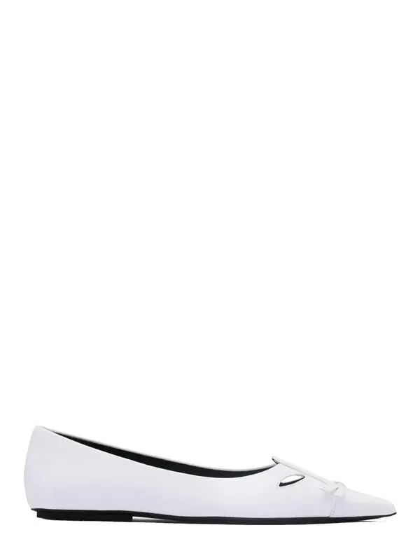 Marc Jacobs Leather Kat Ballerina Flats - White