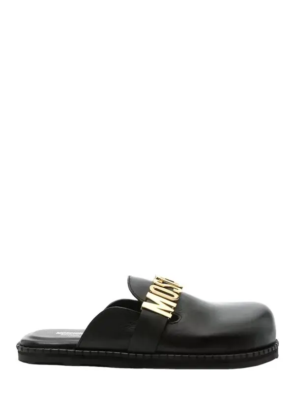 Moschino Leather Mules - Black