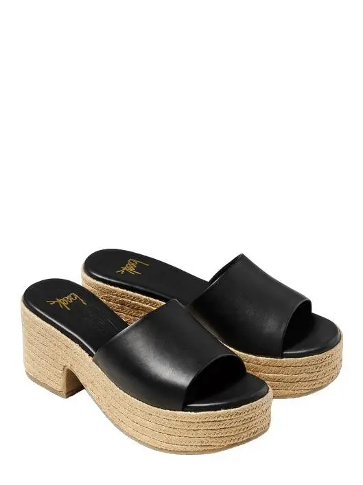 Beek Prinia Jute Platform Sandals - Black