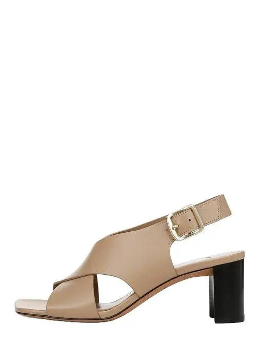 Vince Omega Leather Heeled Sandal - Natural