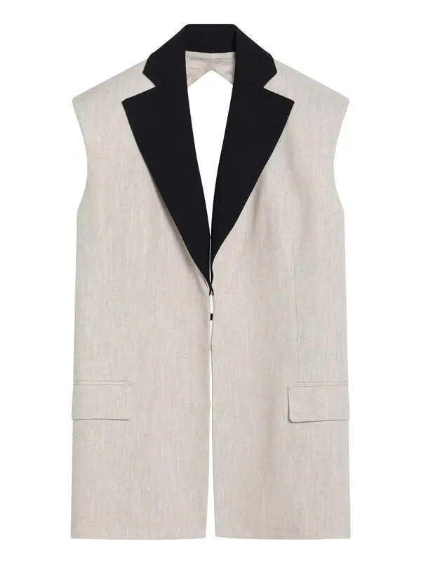 Erika Cavallini Linen Waistcoat With Open Back - White