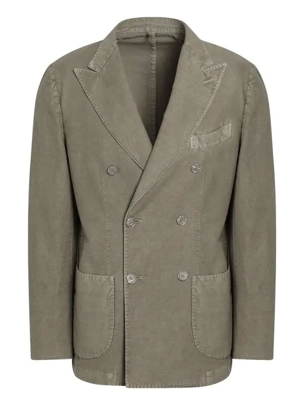 SANTANIELLO Double-breasted Jacket - Green