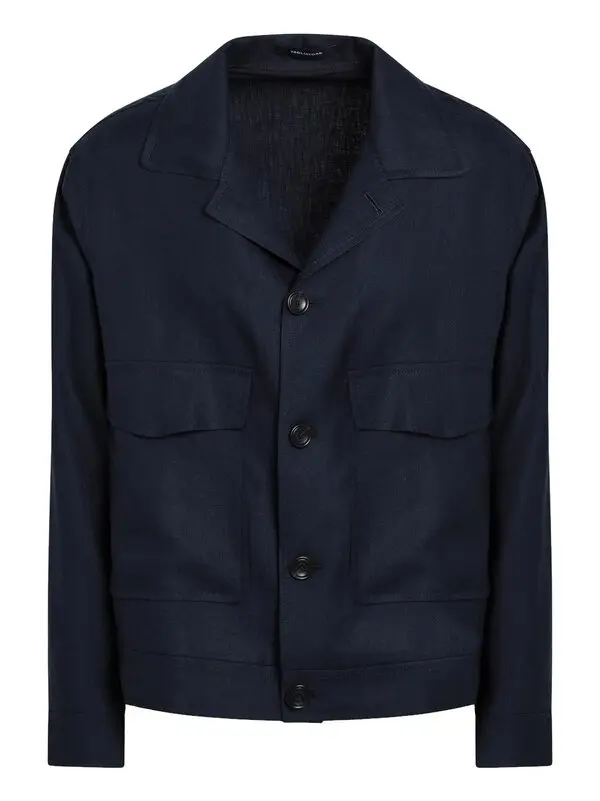 Tagliatore Linen Jacket - Blue
